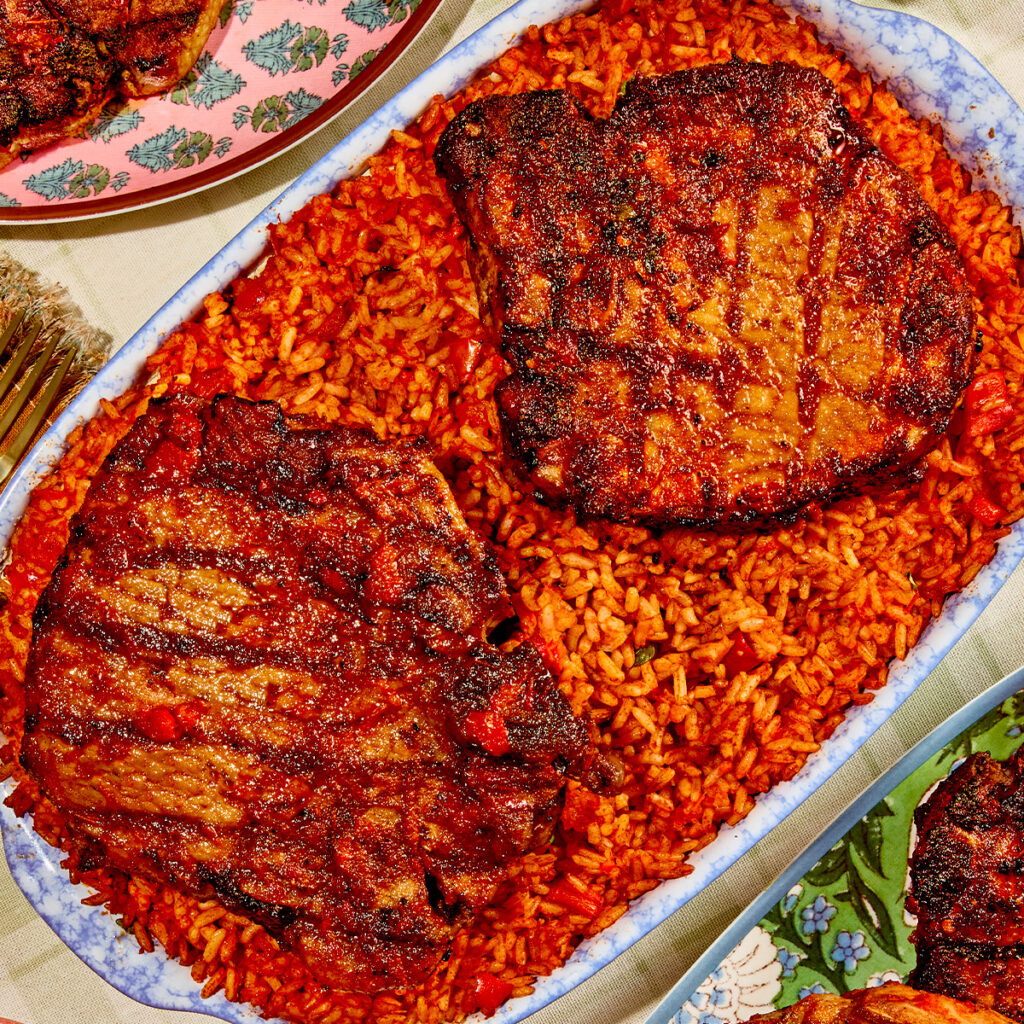 Spicy Grilled Jollof-Inspired Pork Chops - Soulful Pork