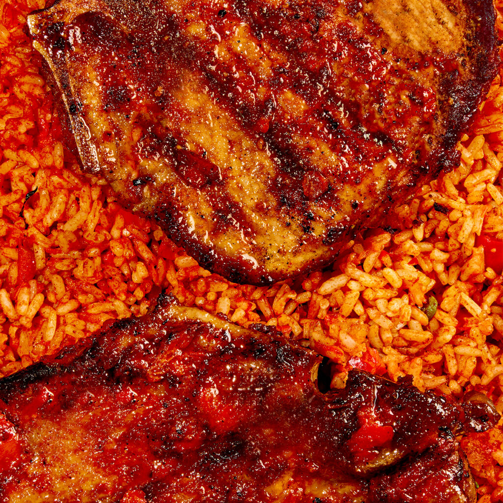 Spicy Grilled Jollof-Inspired Pork Chops - Soulful Pork