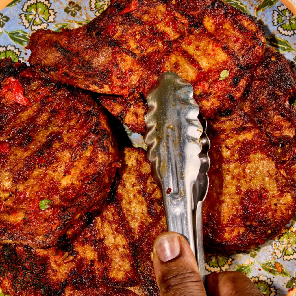 Spicy Grilled Jollof-Inspired Pork Chops - Soulful Pork